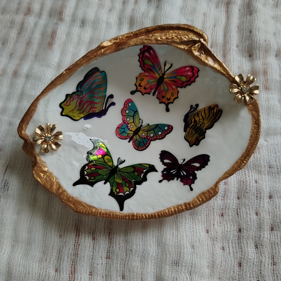 Accents | Decorative Butterfly Clam With Gold Accents | Poshmark